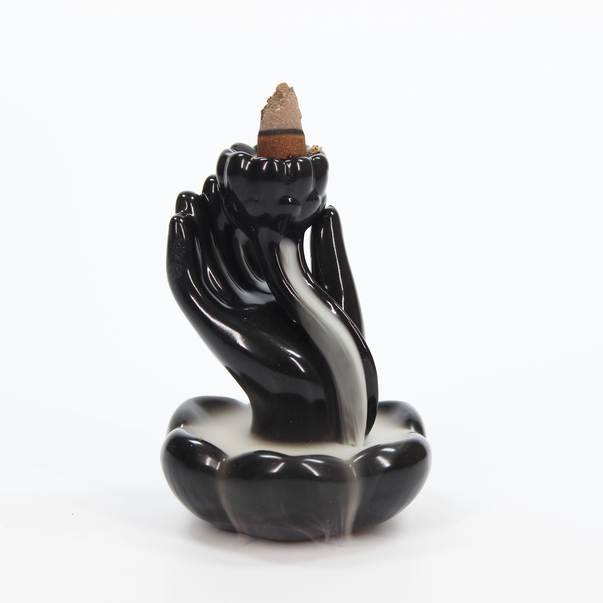 Hand & Lotus Flower Back Flow Incense Burner – Corrib Candles
